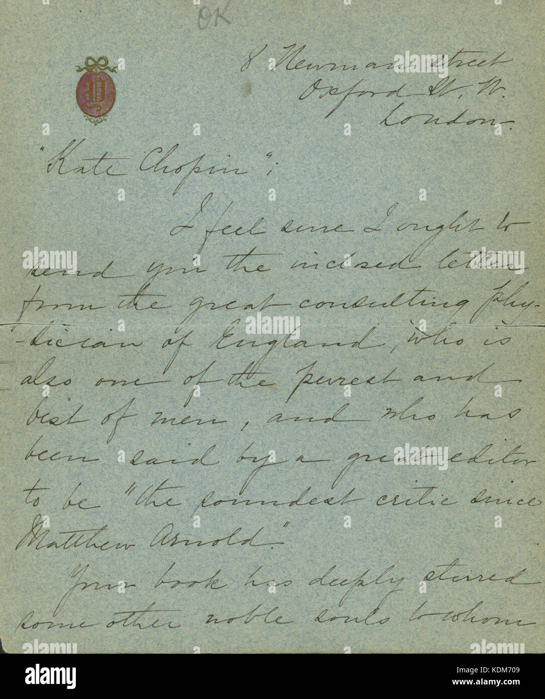 Letter signed Janet Scammon Young, 8 Newman Street, Oxford St. W ...