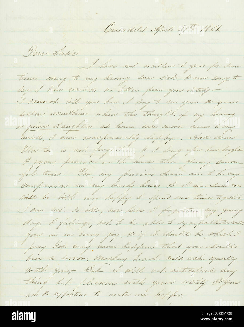 Letter signed Mother (Minerva Blow), Carondelet, to Susie (Susan Blow ...