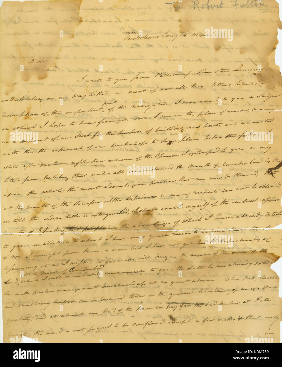 Letter from Edward Livingston, New Orleans, to Robert Fulton, January ...