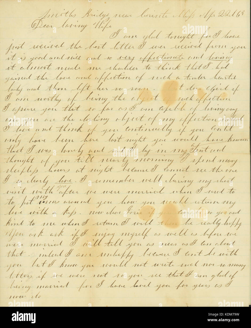 Letter from George, Smith's Bridge near Corinth, Mississippi, to ...
