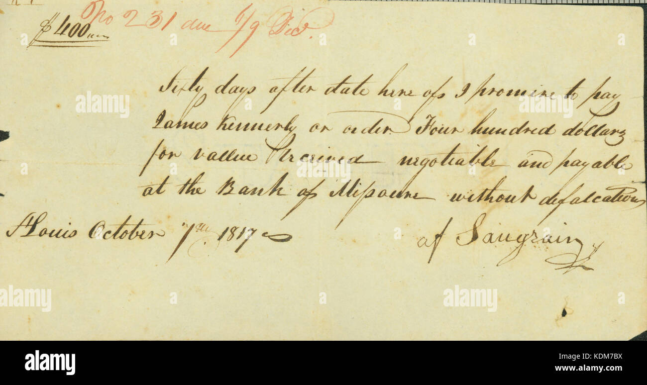 Ancient promissory note hi-res stock photography and images - Alamy