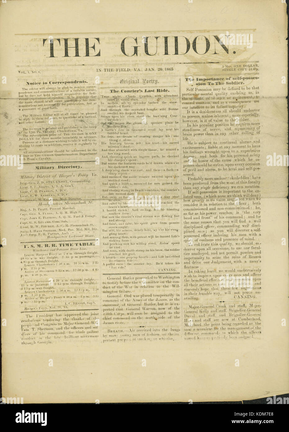 Civil war newspaper 1865 hi-res stock photography and images - Alamy