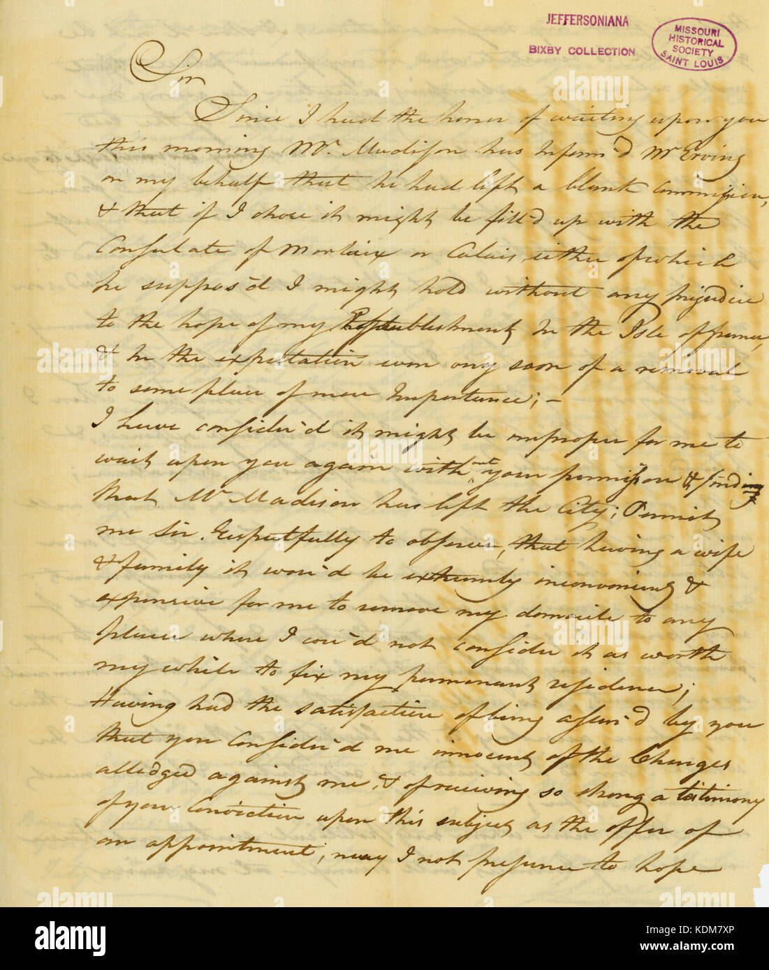 Letter from J. Lewis, Georgetown, to Thomas Jefferson, July 28, 1801 ...