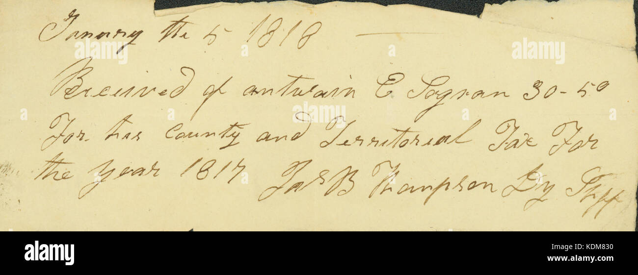 Ancient tax receipt hi-res stock photography and images - Alamy