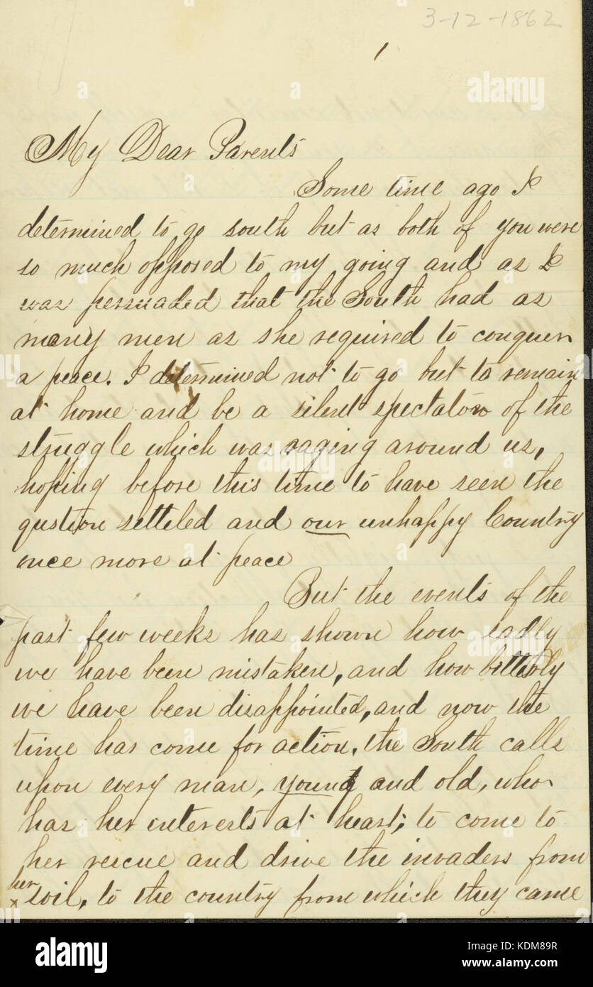 Letter signed S.M.K (Samuel M. Kennard), St. Louis, to his parents ...