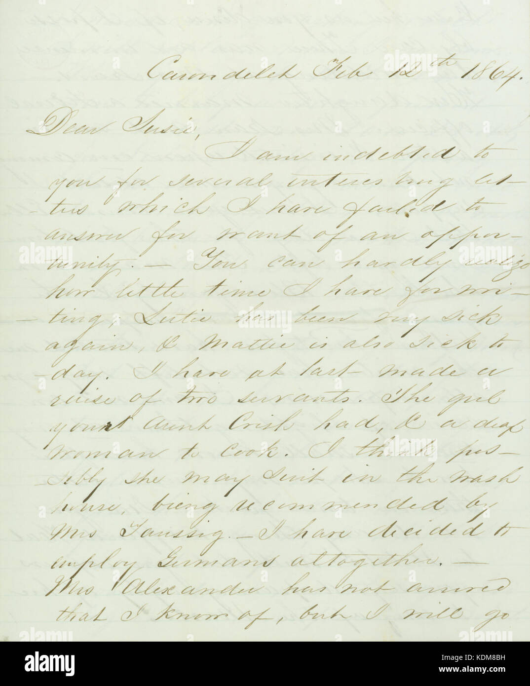 Letter signed Mother (Minerva Blow), Carondelet, to Susie (Susan Blow ...