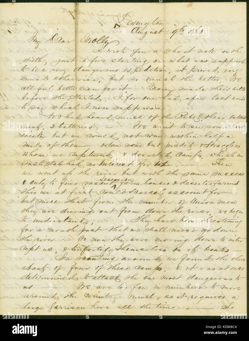 This letter, dated August 9, 1861, is from James E. Love of Lexington ...