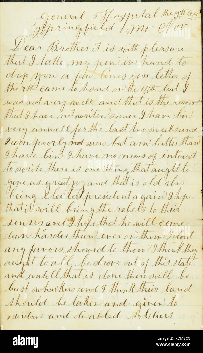 Letter signed W.H. Kesterson, General Hospital, Springfield, Mo., to ...