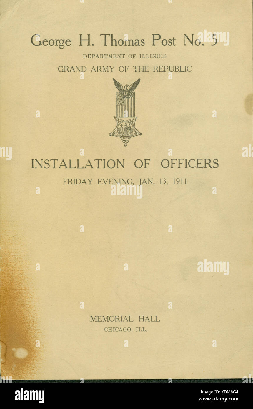 Program for the installation of officers of George H. Thomas Post No. 5 ...
