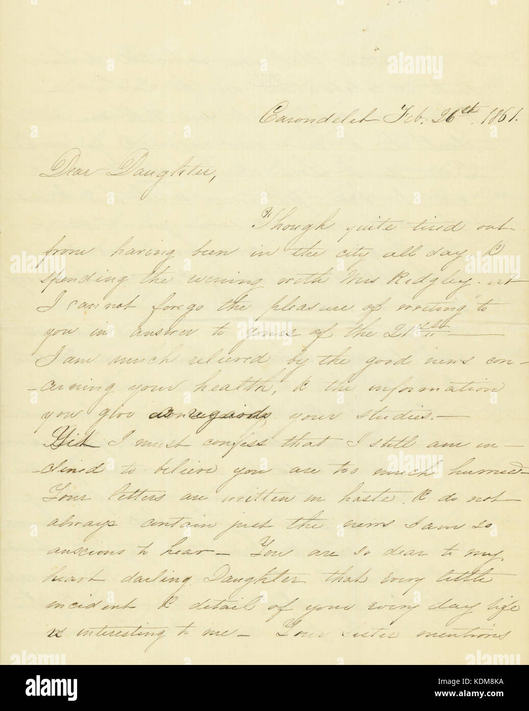 Letter signed Mother (Minerva Blow), Carondelet, to Susie (Susan Blow ...