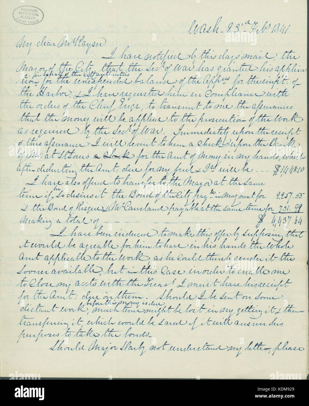 This letter, signed by Robert E. Lee on February 23, 1841, to Henry ...