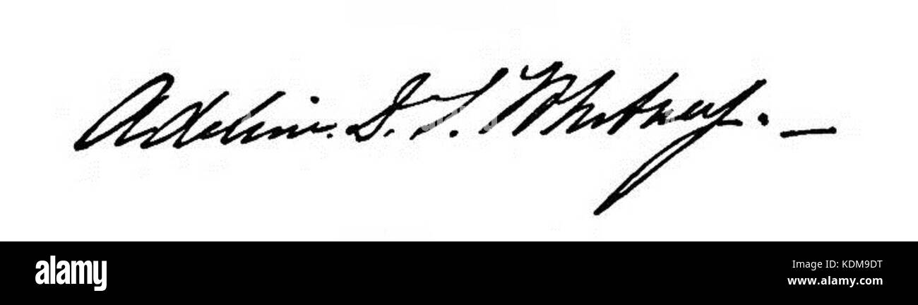 This is a historical document showcasing the signature of Adeline ...