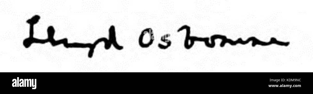 Signature of Lloyd Osbourne Stock Photo - Alamy