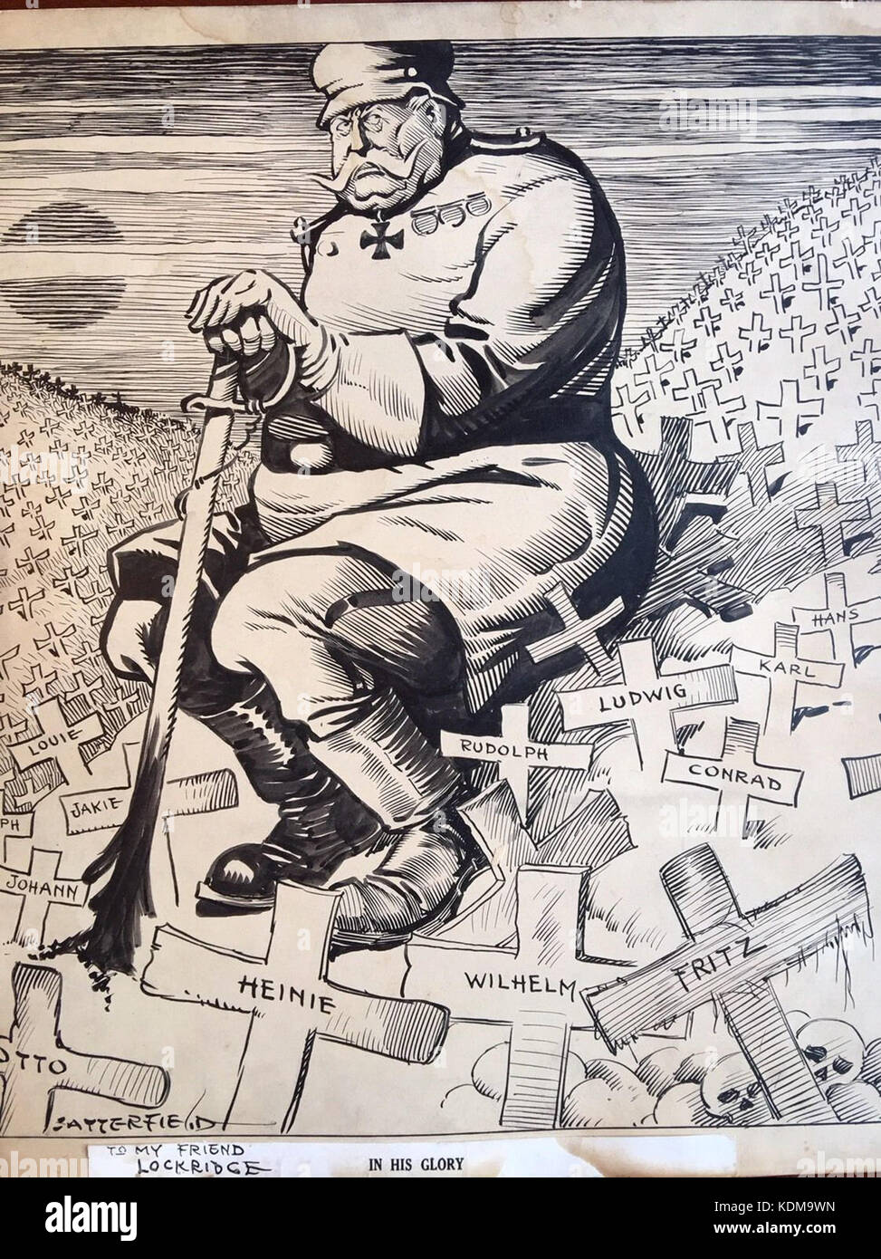 Satterfield cartoon about Kaiser Wilhelm and glory Stock Photo - Alamy