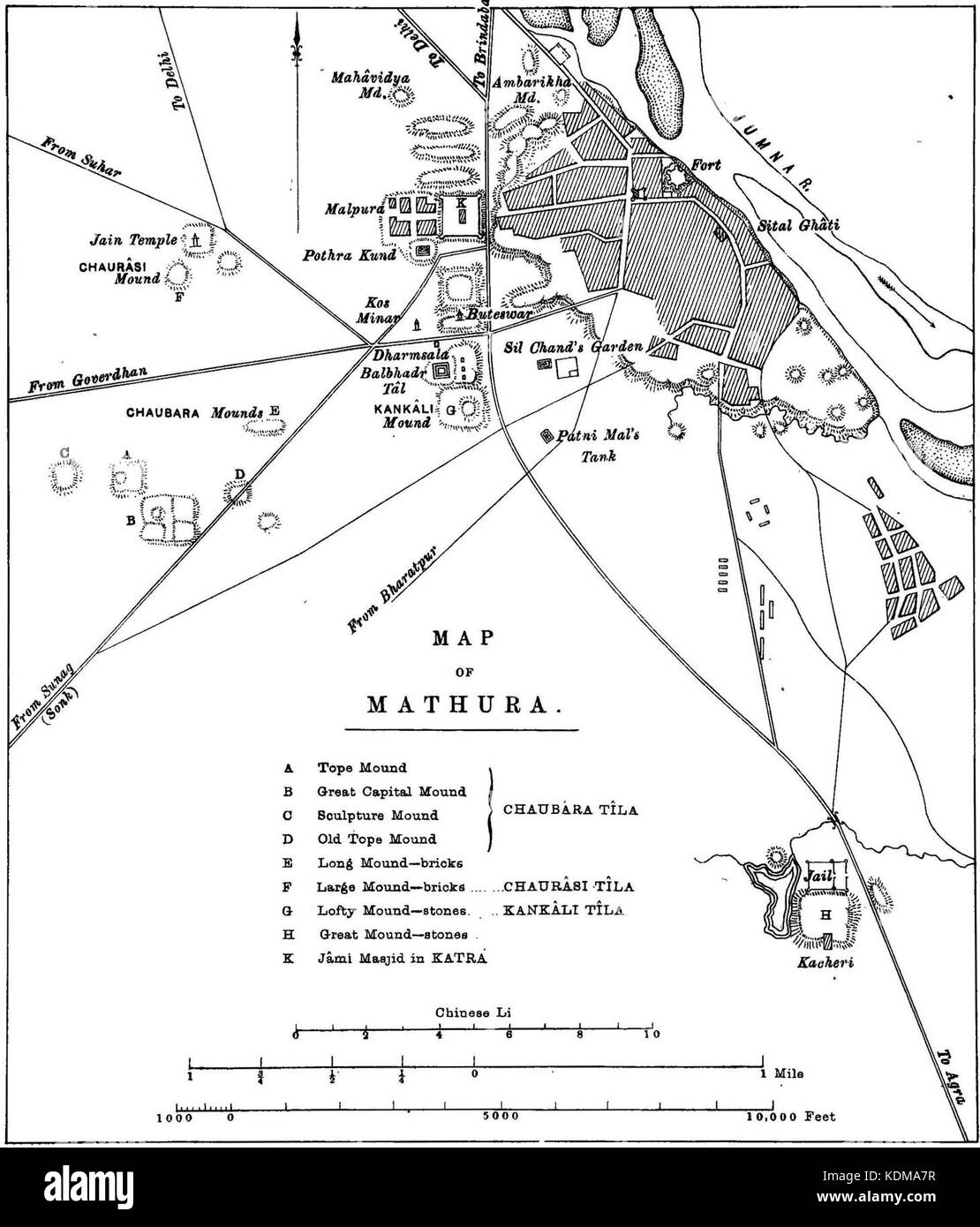 Mathura archaeological sites Stock Photo - Alamy