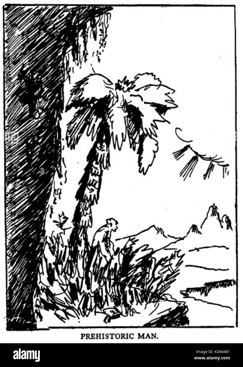 Prehistoric man illustration Black and White Stock Photos & Images - Alamy