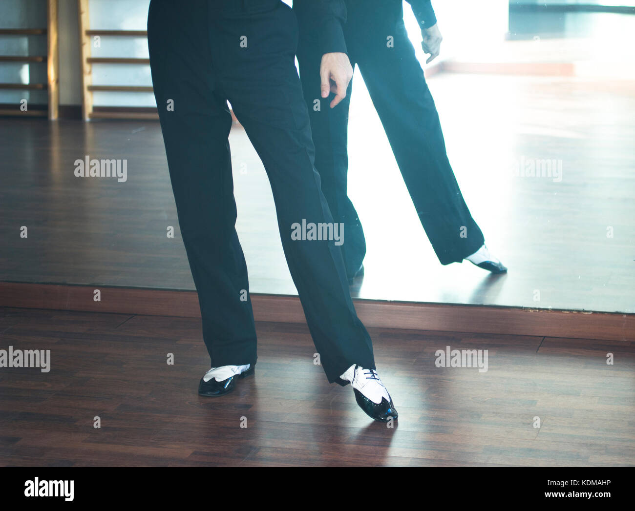 Ballroom dance male dancer and teacher in studio school dancing in ...