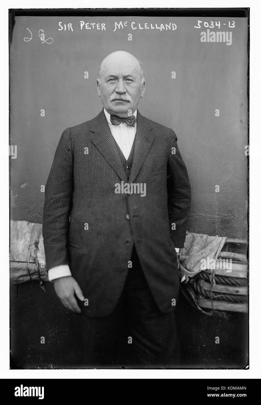 A black and white photograph of Sir Peter Hannay McClelland from around ...