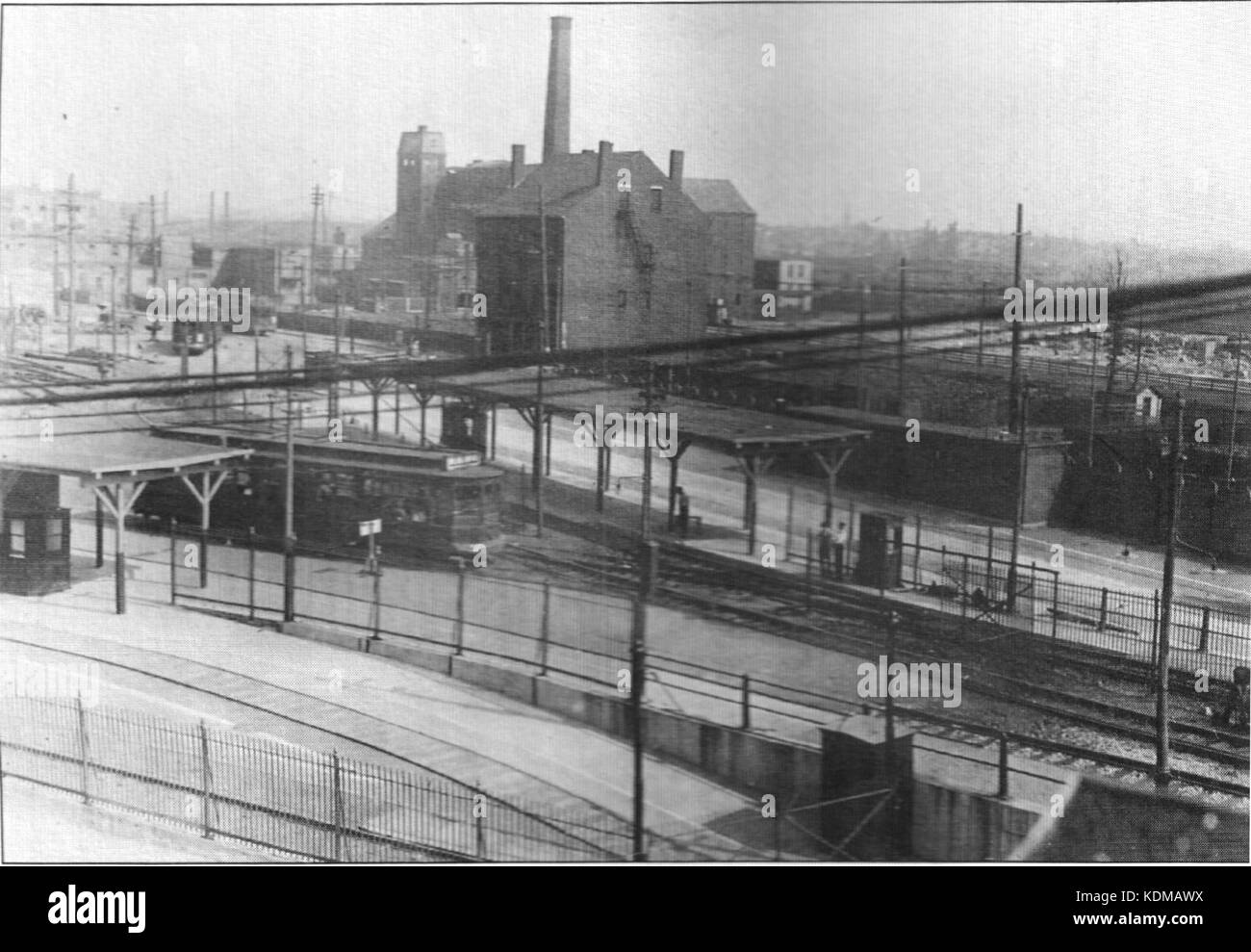 Inbound train at Lechmere station, 1922 Stock Photo - Alamy