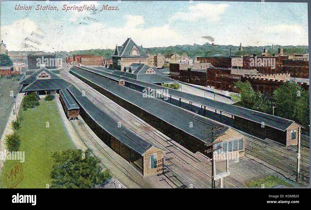 Springfield Union Station 1907 postcard Stock Photo - Alamy