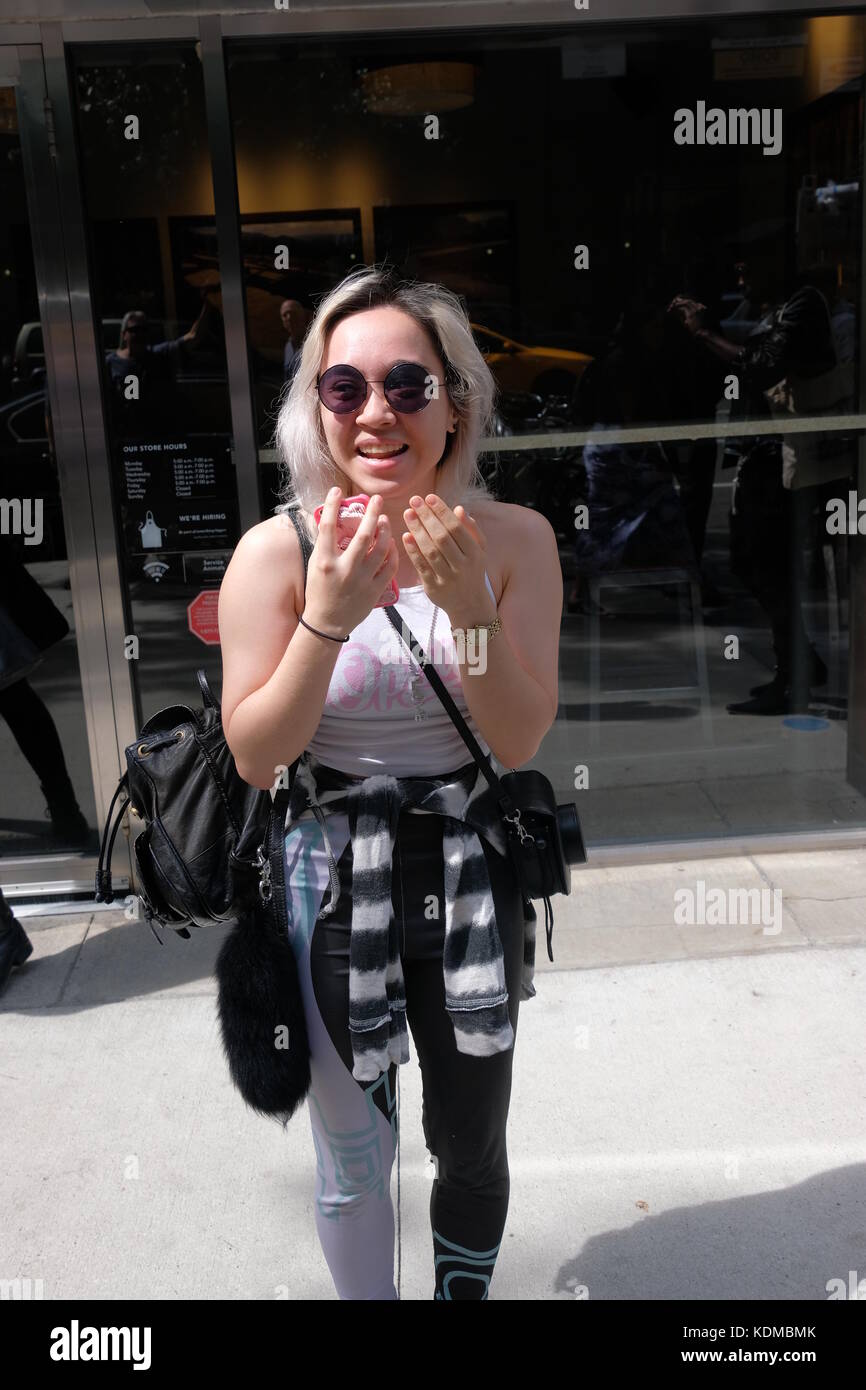 Aaron Carter meets fans outside the Sony building before meeting with ...