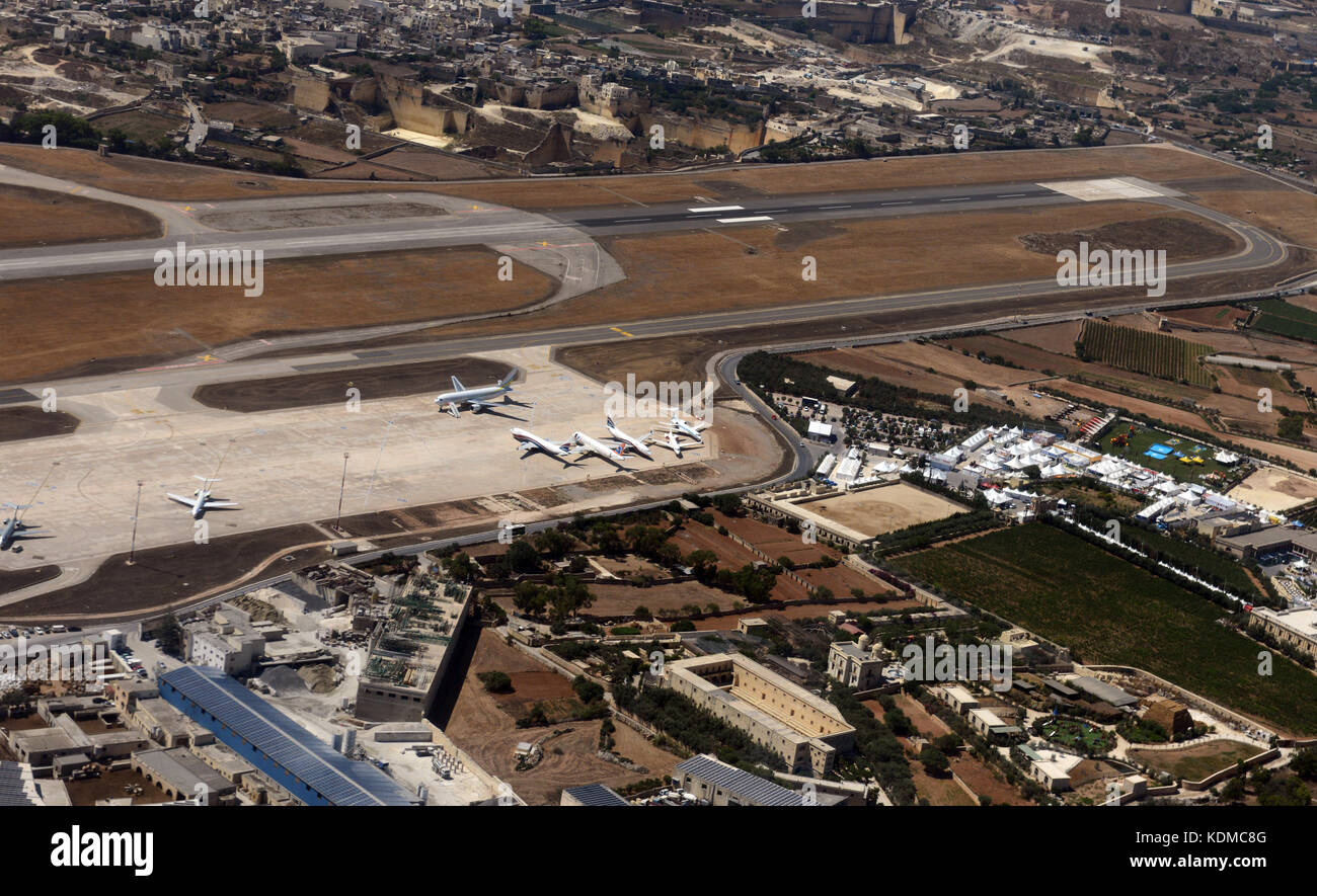 An aerial view of Luqa international airport in Malta Stock Photo - Alamy