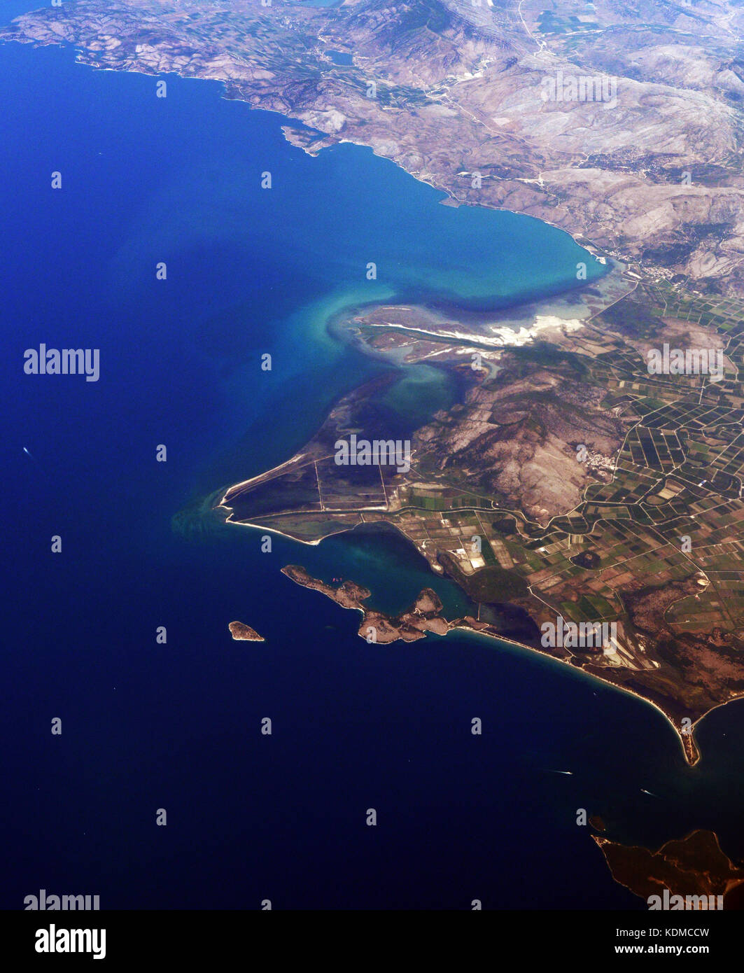 An aerial view of Igoumenitsa capital of Thesprotia the region in north ...