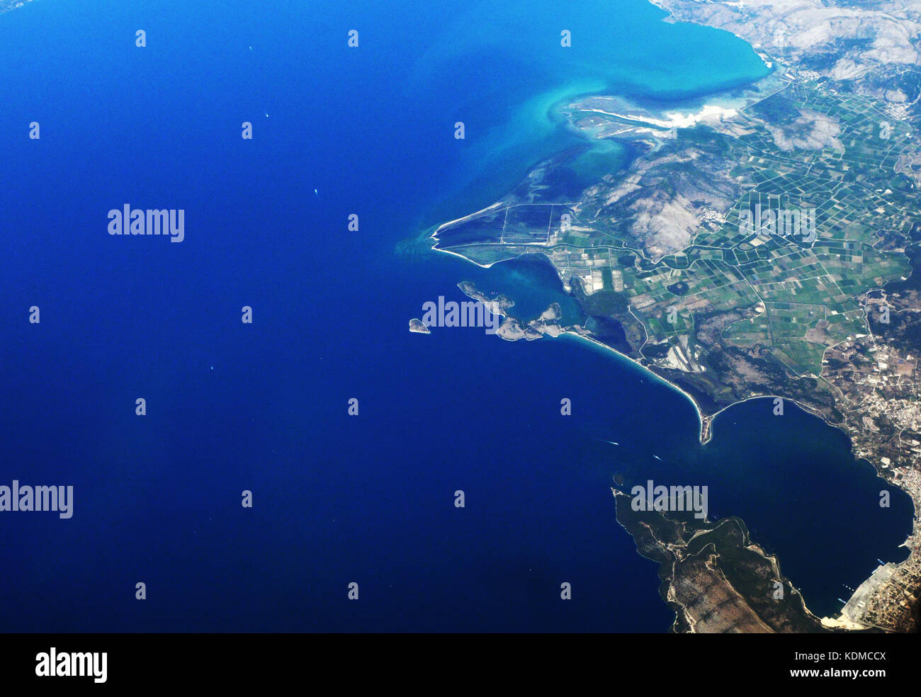 An aerial view of Igoumenitsa capital of Thesprotia the region in north ...