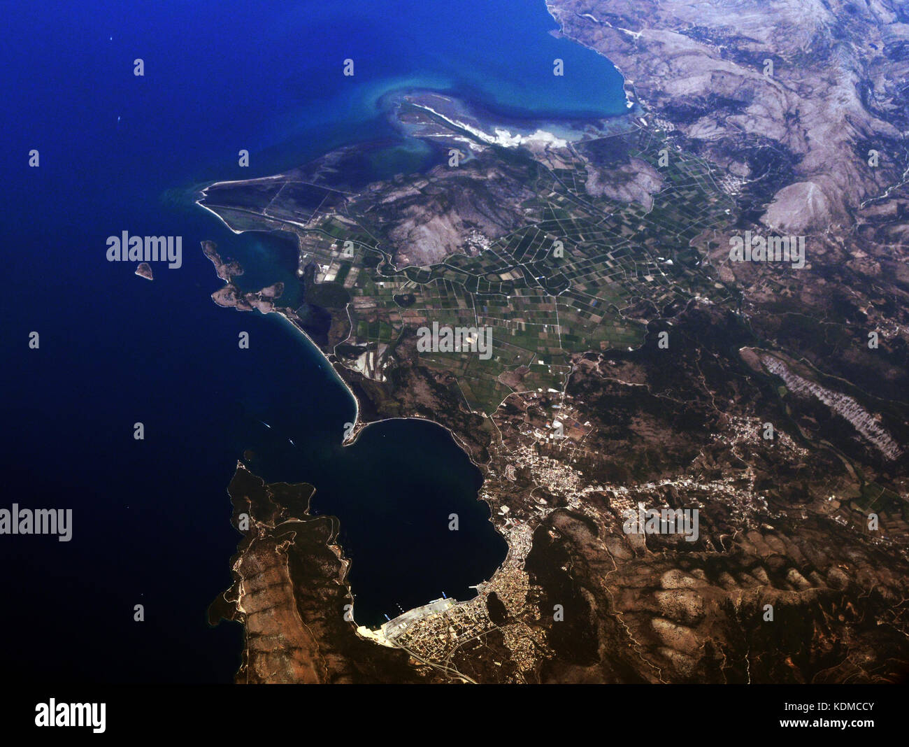 An aerial view of Igoumenitsa capital of Thesprotia the region in north ...