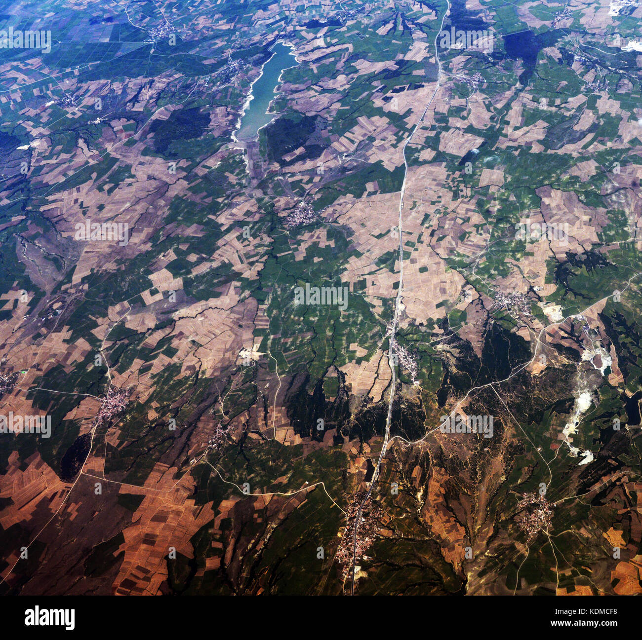 Aerial view of agricultural fields in the Thrace region of Turkey Stock ...