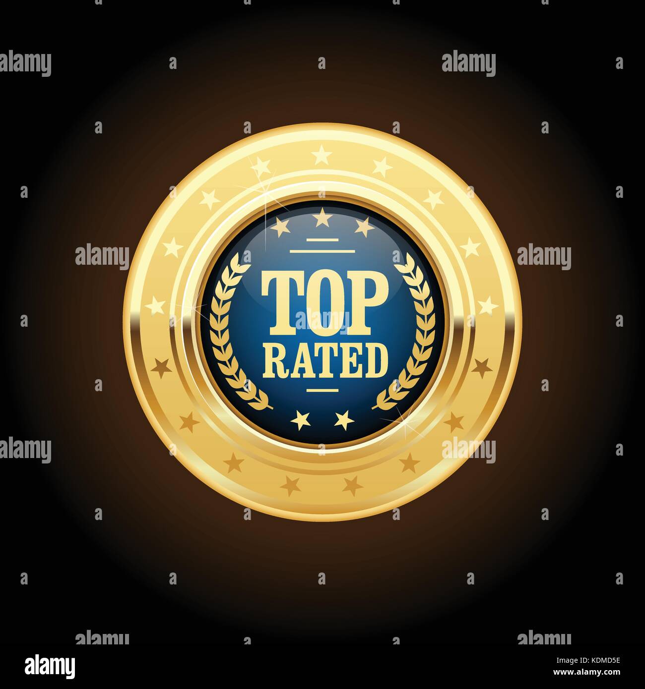Top rated golden insignia - appreciated medal Stock Vector Image & Art ...