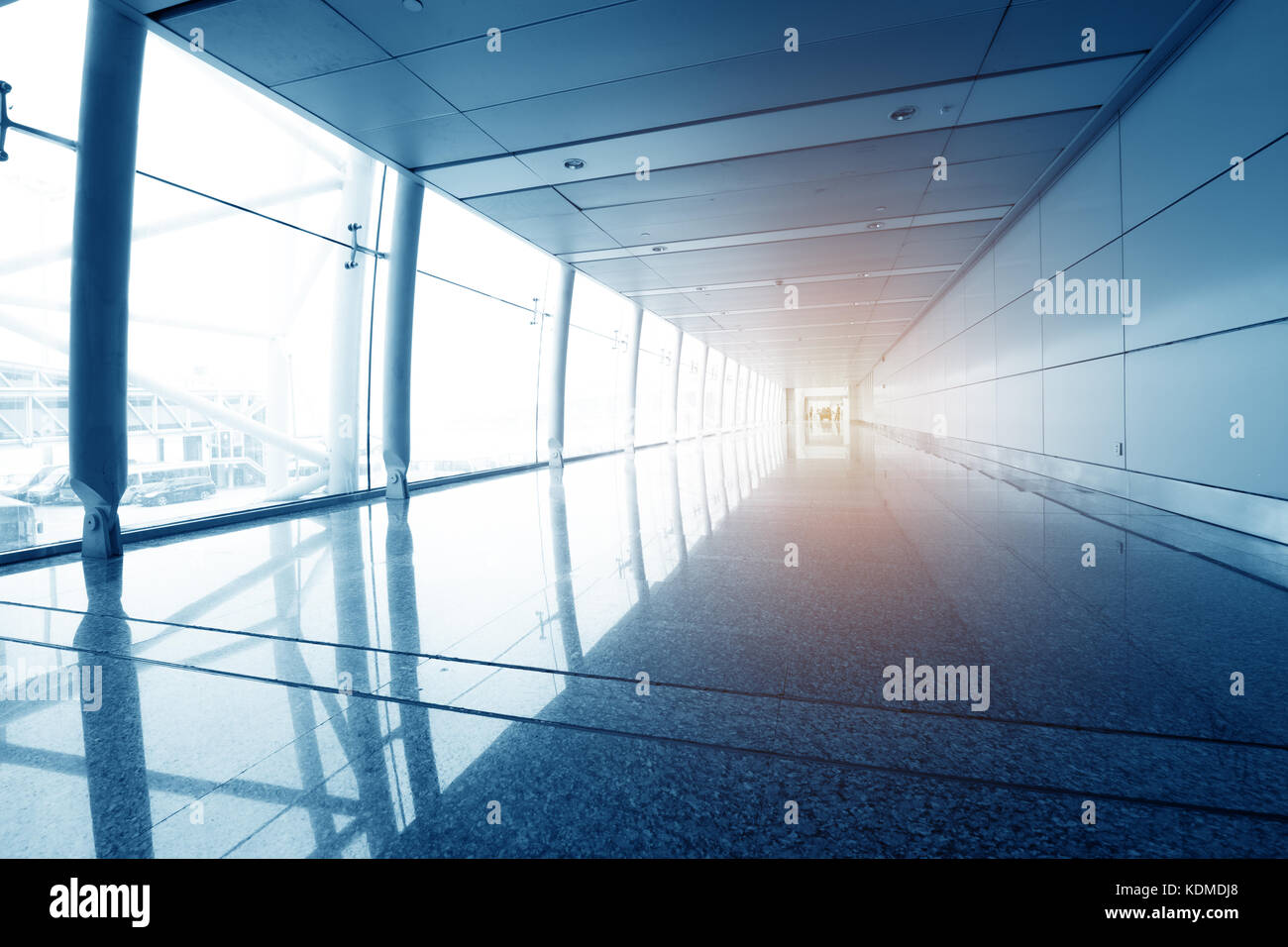 modern airport scene of passenger motion blur with window outside Stock ...