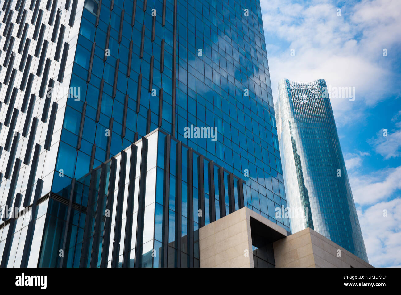 Modern business skyscrapers, high-rise buildings, architecture raising ...