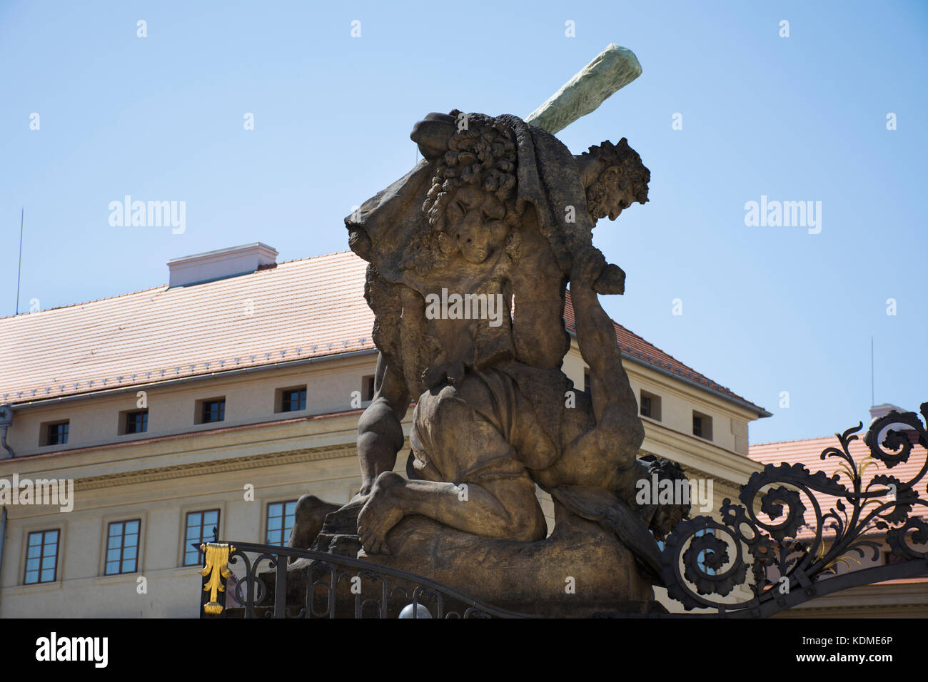 Monument on gate at front of Prague castle for Czechia people and ...