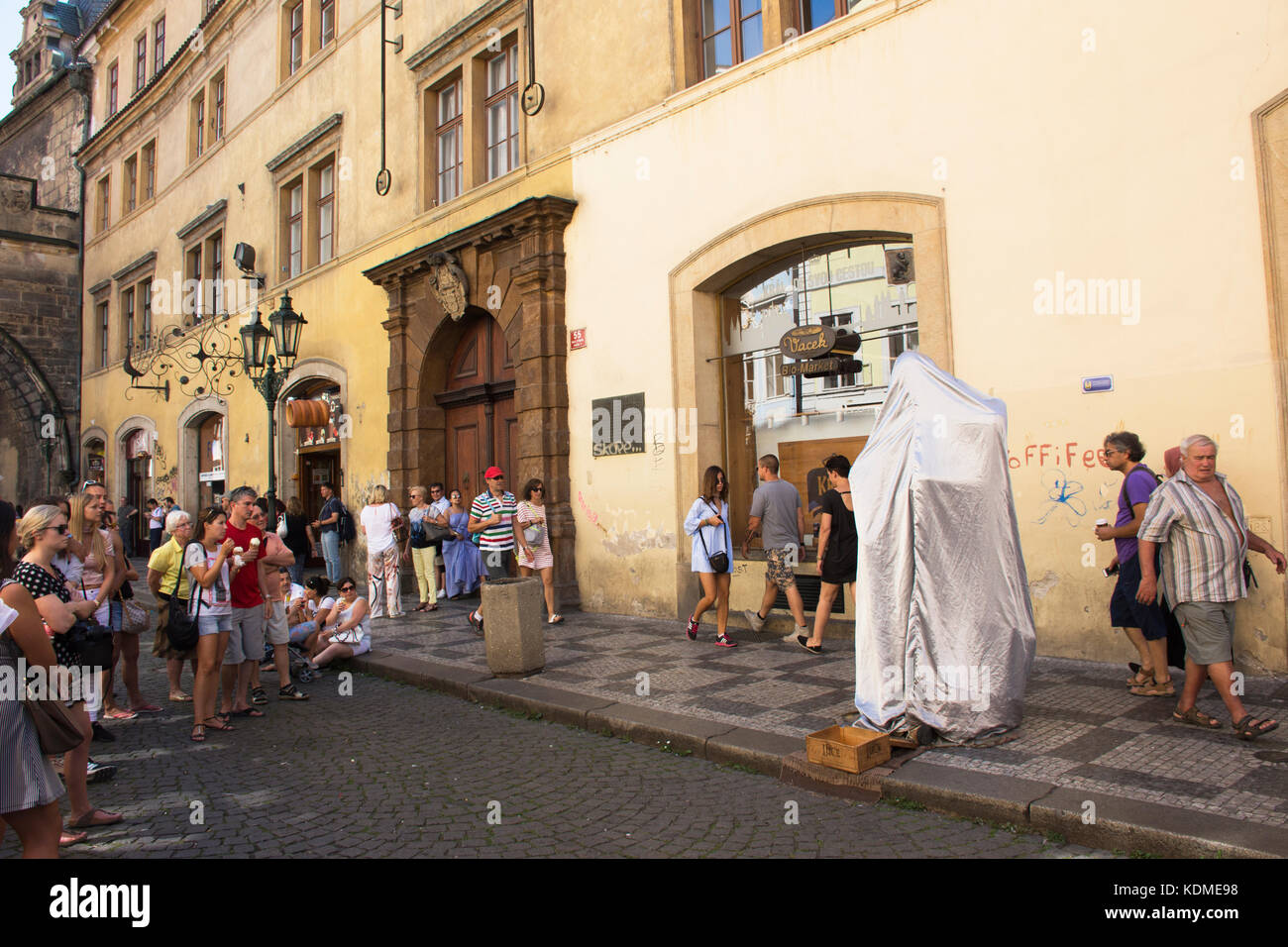Czechia actor people acting Magic show on street for show Czechia ...