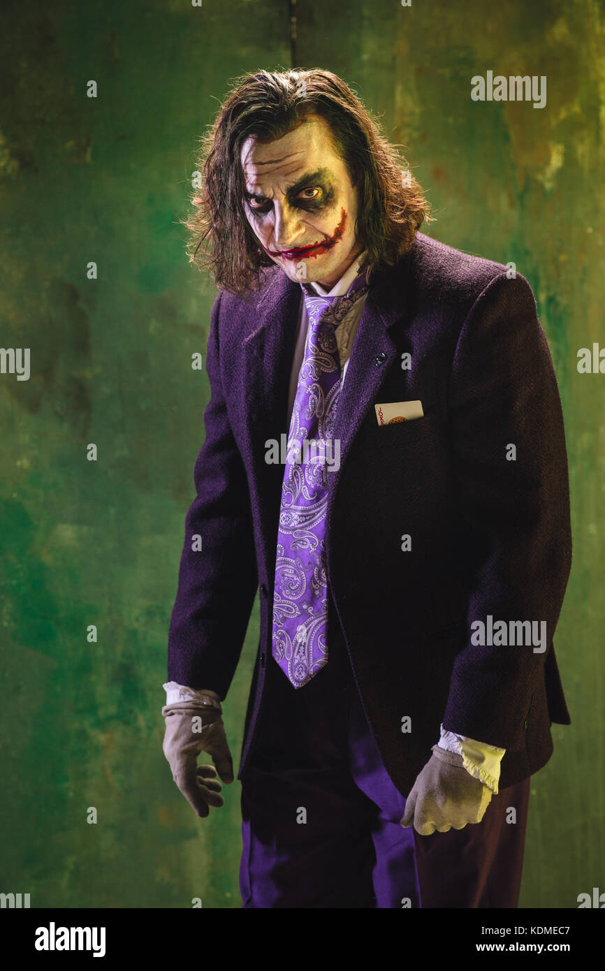 Bloody Halloween theme: crazy maniak face Stock Photo - Alamy