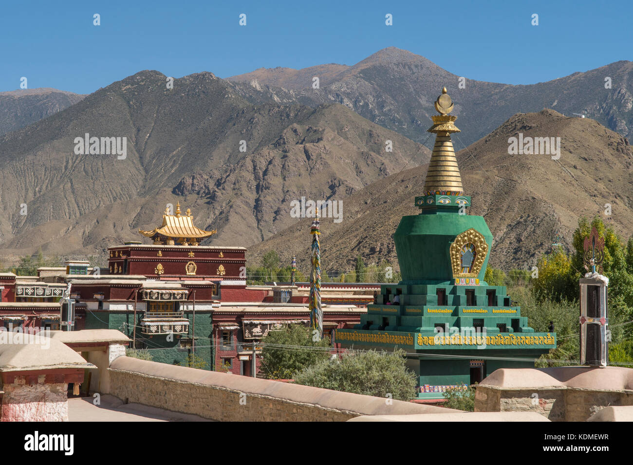 Green Stupa at Samye Monastery, Dranang, Lhokha, Tibet, China Stock ...