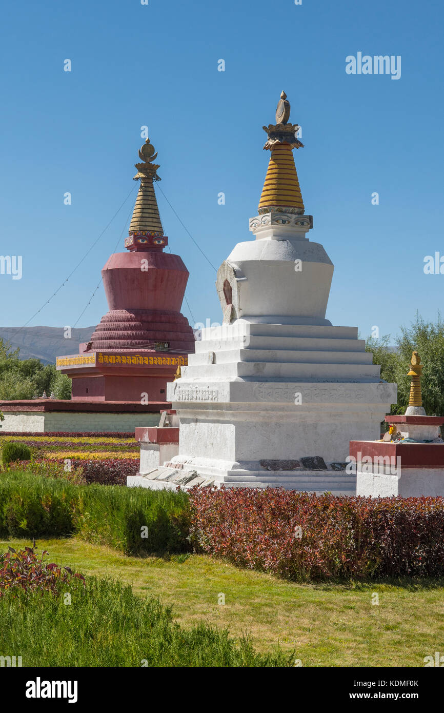 Stupas at Samye Monastery, Dranang, Lhokha, Tibet, China Stock Photo ...