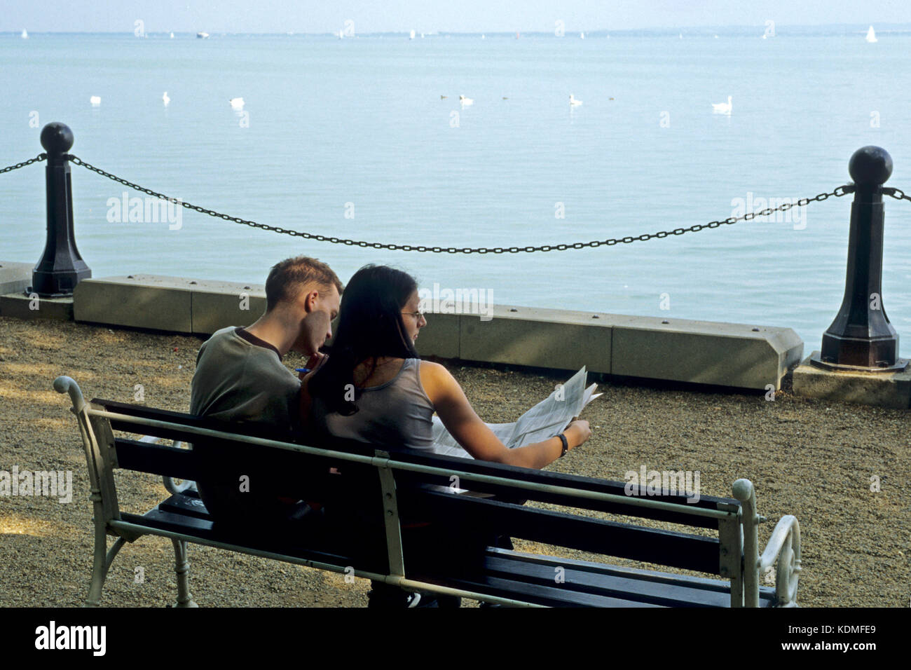 Ungarn, Balaton, Balatonf¸red, an der Seepromenade Stock Photo - Alamy