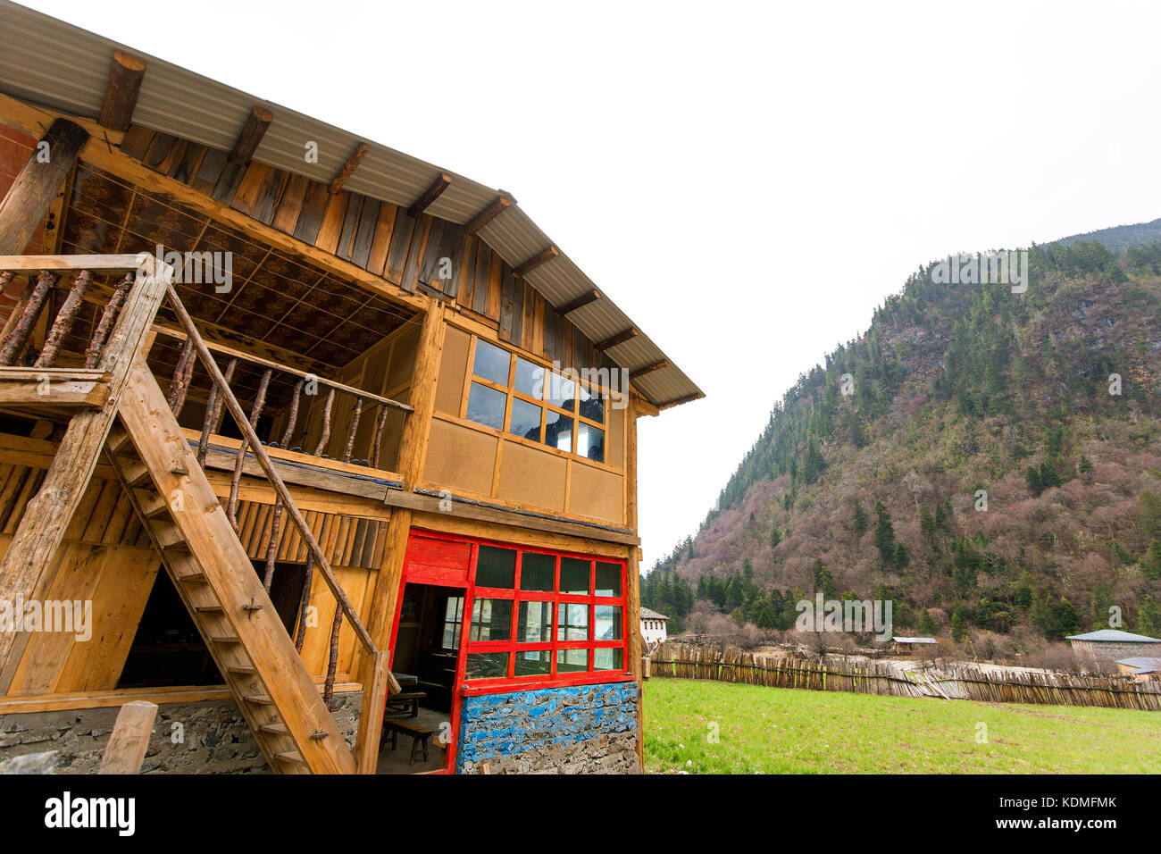Wooden house in countryside Stock Photo - Alamy