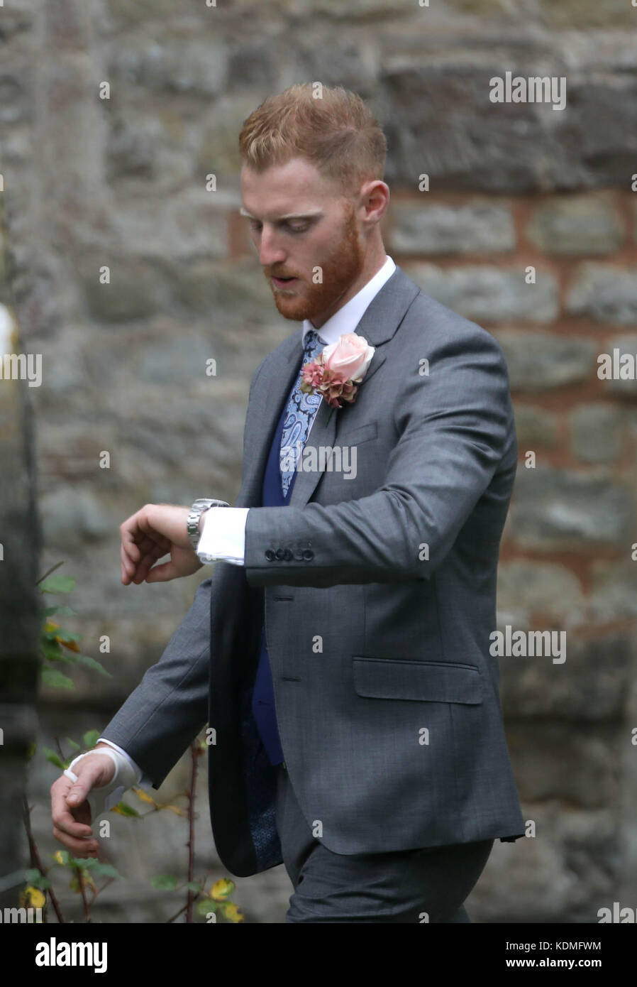 England all-rounder Ben Stokes arrives for his marriage to fiancee ...