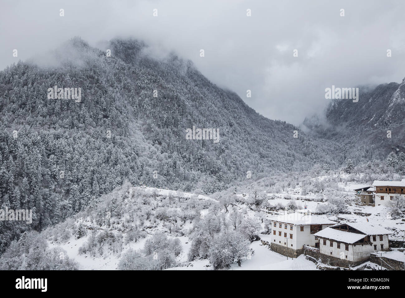Country in snow Stock Photo - Alamy