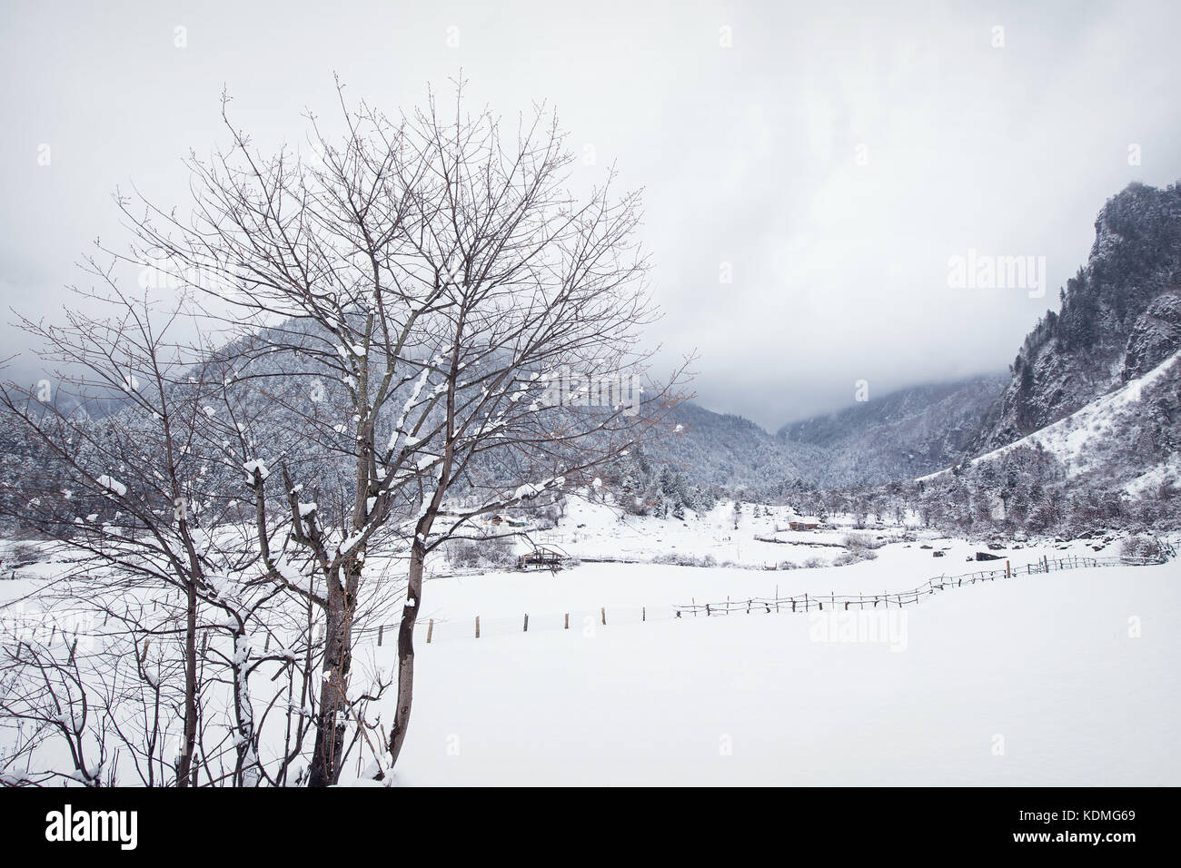 Country in snow Stock Photo - Alamy