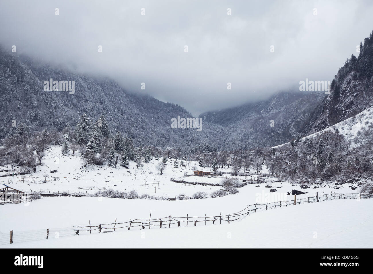 Country in snow Stock Photo - Alamy