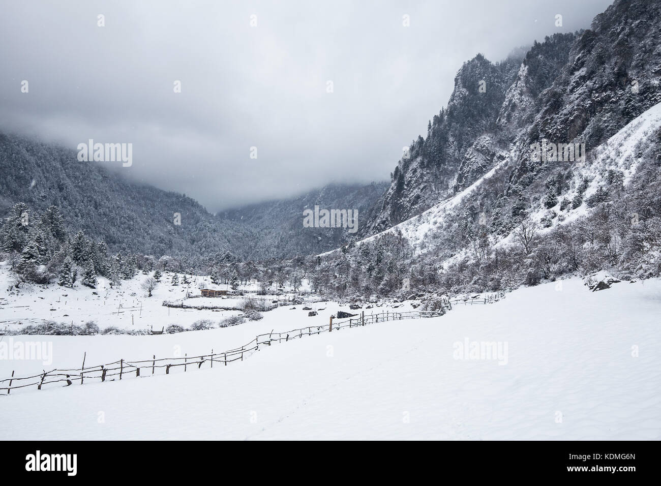 Country in snow Stock Photo - Alamy
