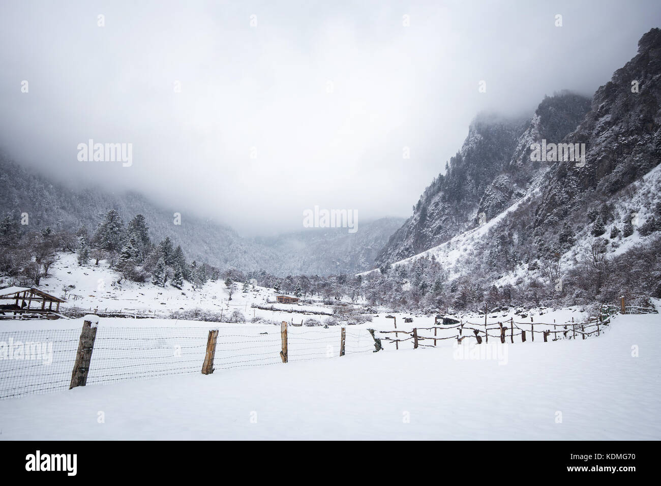 Country in snow Stock Photo - Alamy