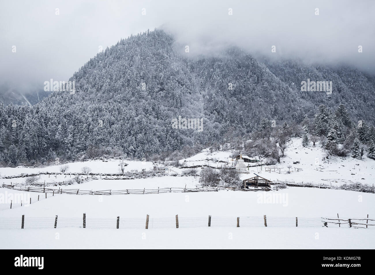 Country in snow Stock Photo - Alamy