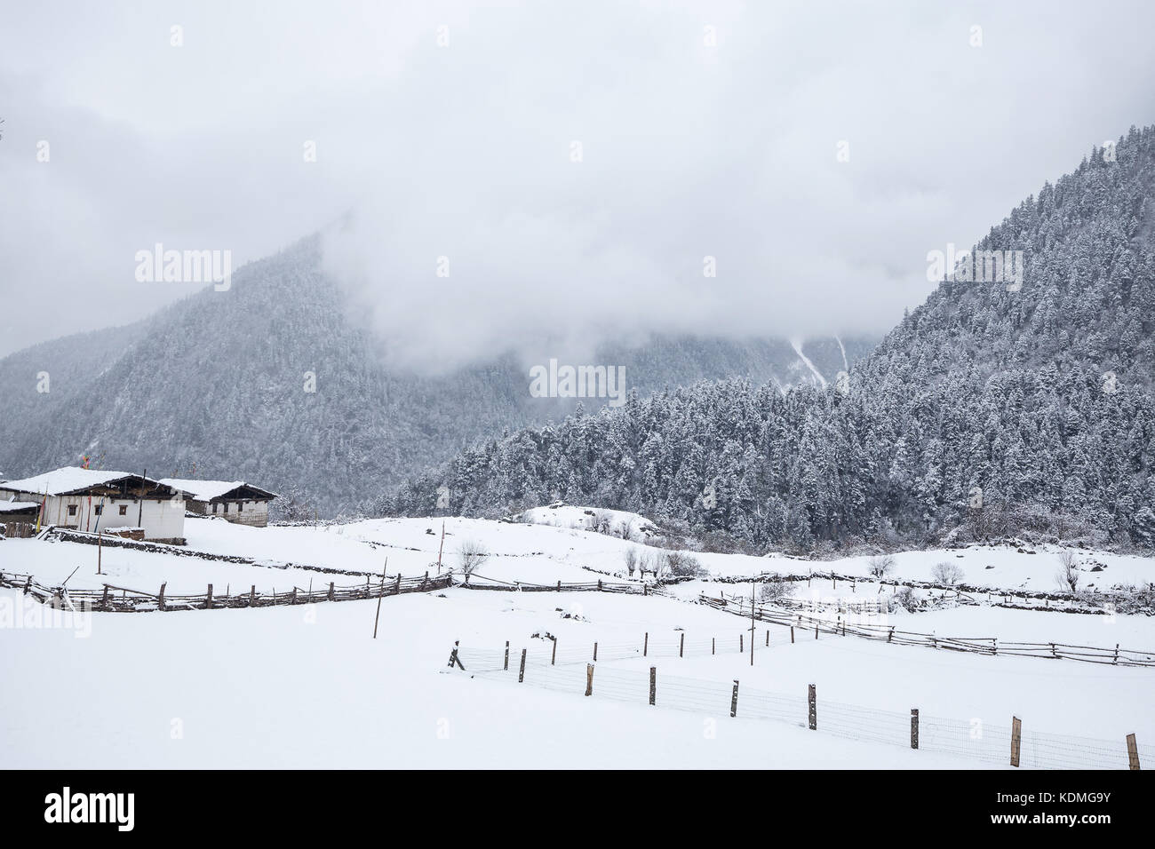 Country in snow Stock Photo - Alamy