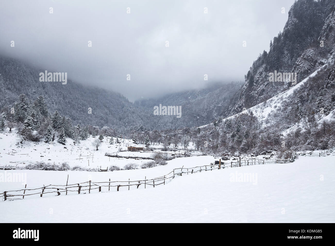 Country in snow Stock Photo - Alamy