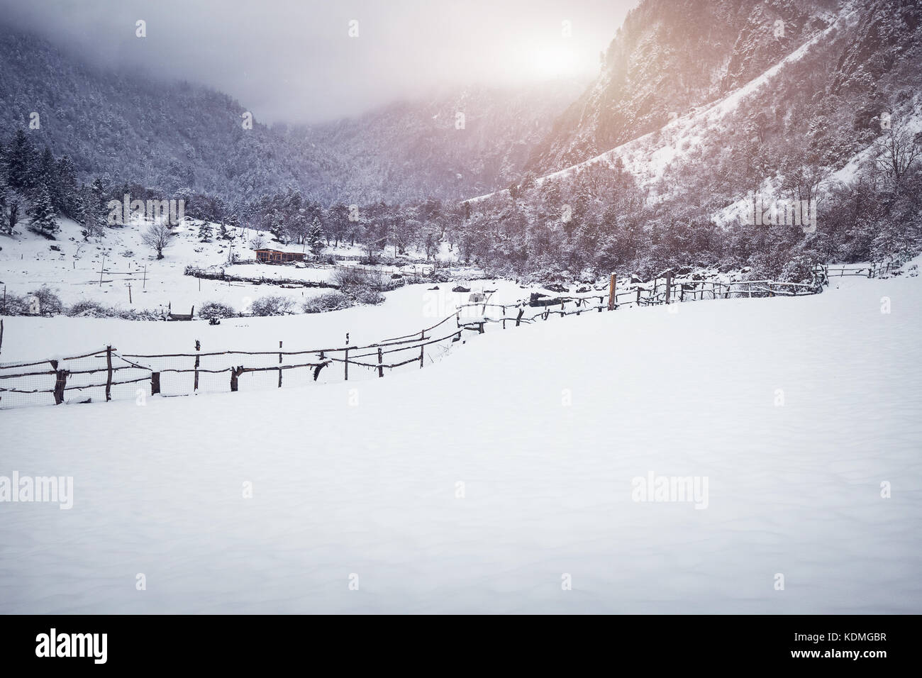 Country in snow Stock Photo - Alamy